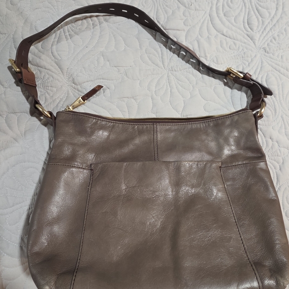 HOBO | Bags | Hobo Brand Grey Leather Shoulder Bag | Poshmark